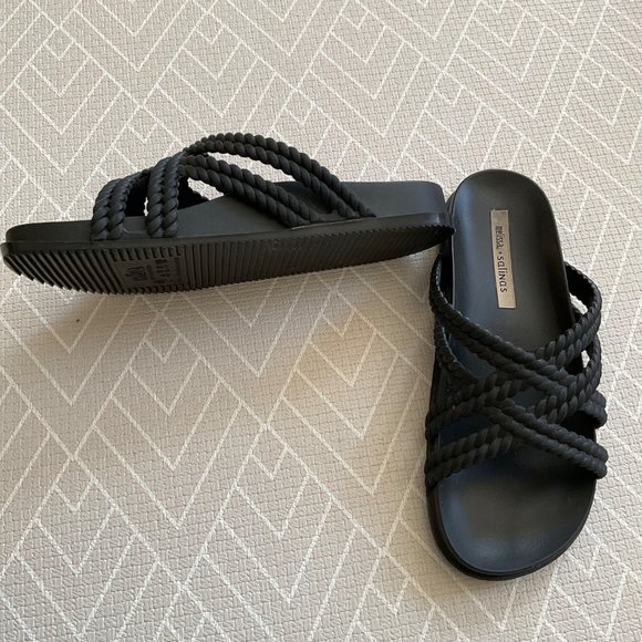 Melissa | Shoes | Melissa Black Braid Gel Sandal Slippers Slide Size6 ...